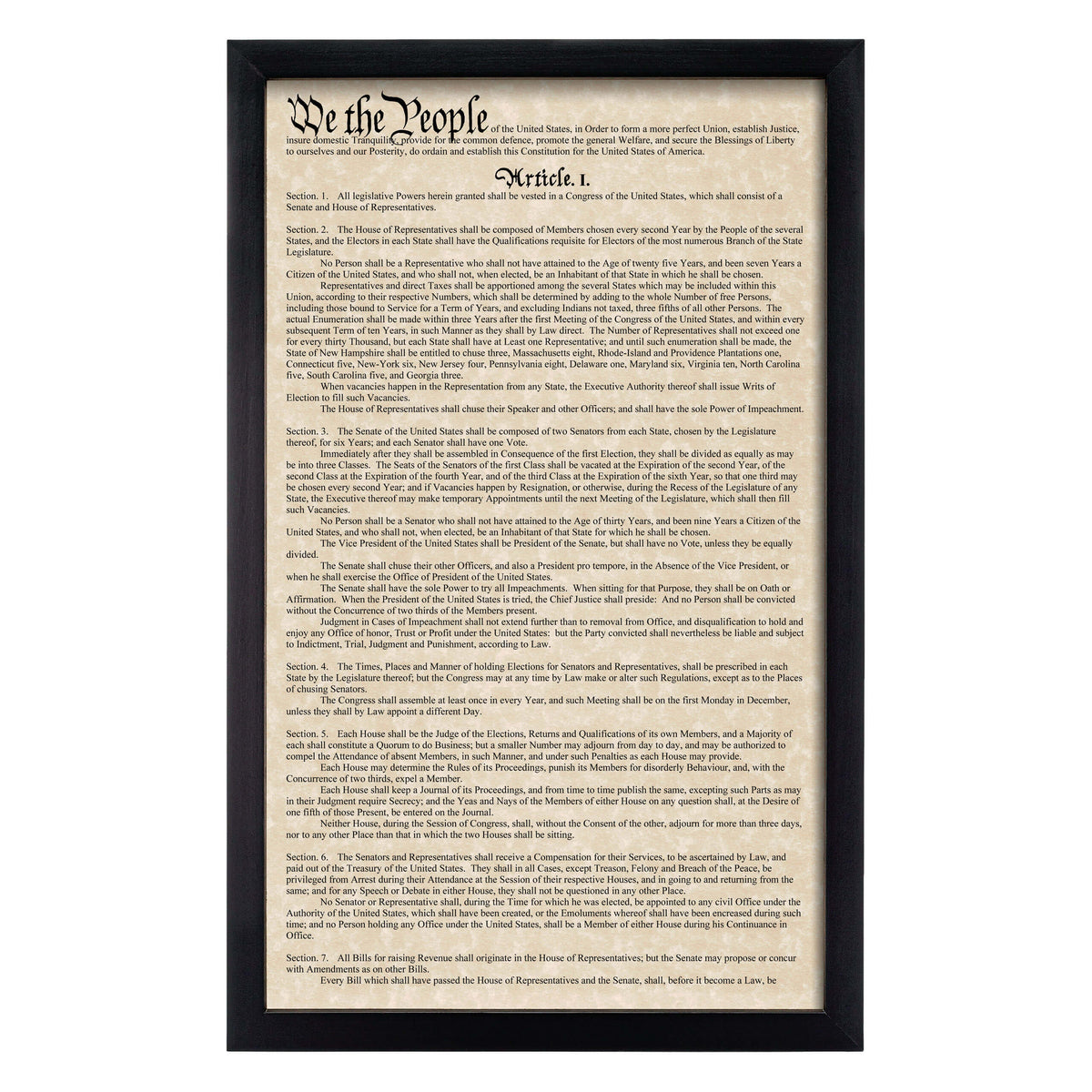 Framed Declaration of Independence, Constitution, Bill of Rights & Con ...